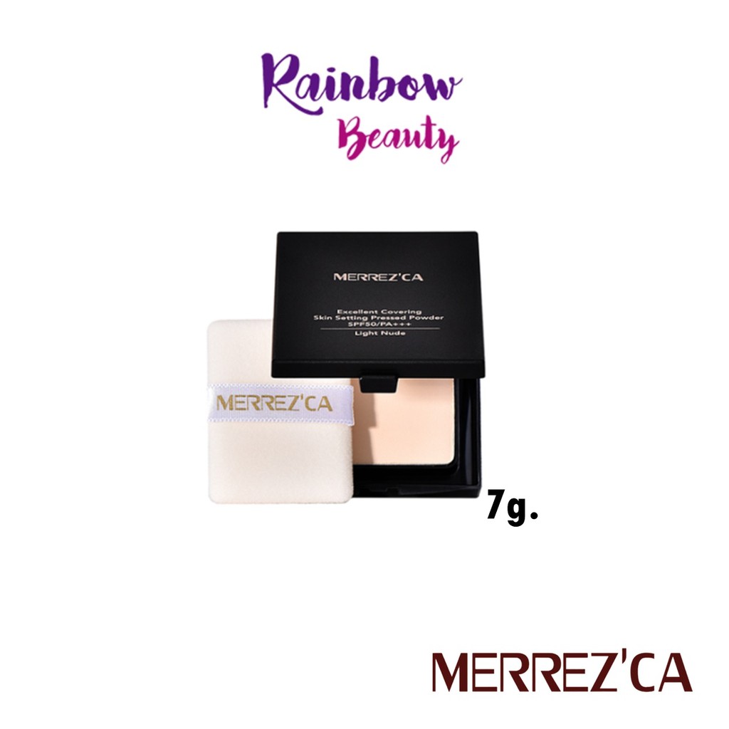 (ตลับดำ 7g) Merrezca Excellent Covering Skin Setting Pressed Powder ...
