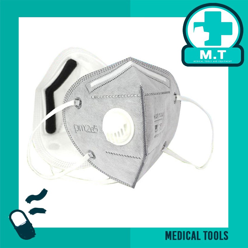 หน้ากาก N95 ,Mask N95 ผสม คาร์บอน พร้อมวาล์วระบายอากาศ จำนวน 100 ชิ้น | Shopee Thailand