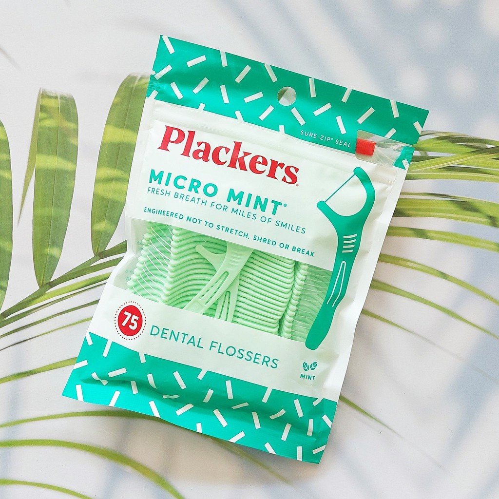 ไหมขัดฟัน รสมิ้นต์ Micro Mint Dental Flossers Mint 75 or 90 or 150 Count (Plackers®) | Shopee ...