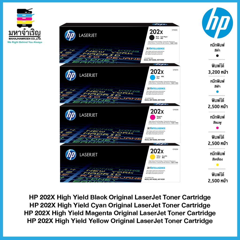 HP 202X (Black / Cyan / Magenta / Yellow) High Yield Original LaserJet ...
