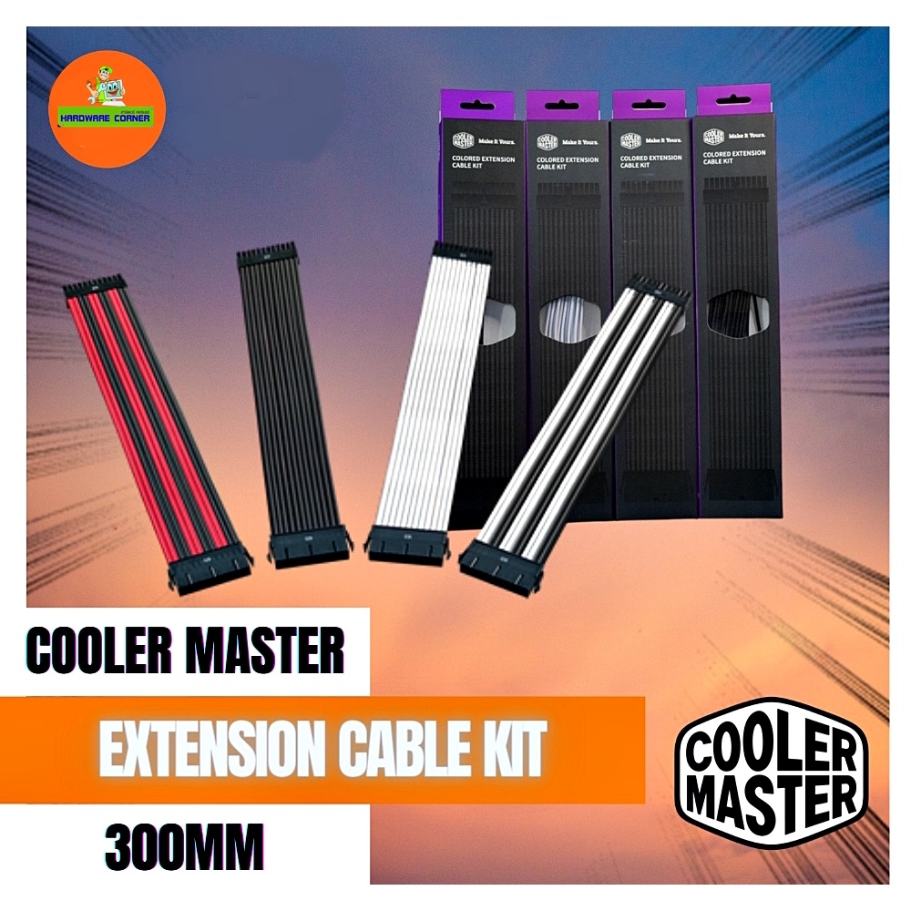 สายถักพาวเวอร์ Cooler Master COLORED EXTENSION CABLE KIT 30cm Cable ...