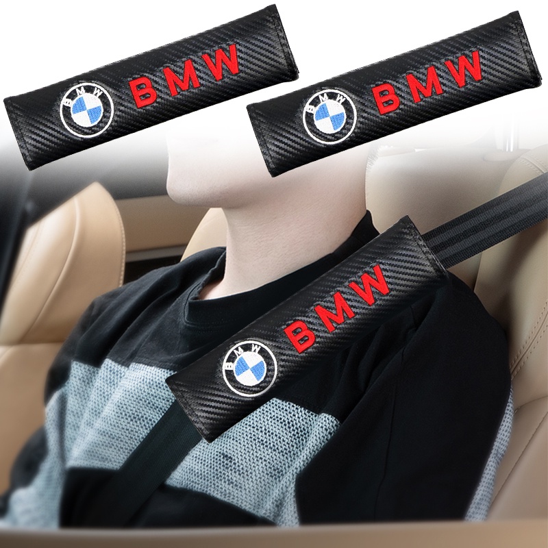 ปลอกหุ้มสายเข็มขัดนิรภัยรถยนต์ คาร์บอนไฟเบอร์ สีดํา สําหรับ BMW E61 E90 E82 E70 E71 E87 E88 E89 ...