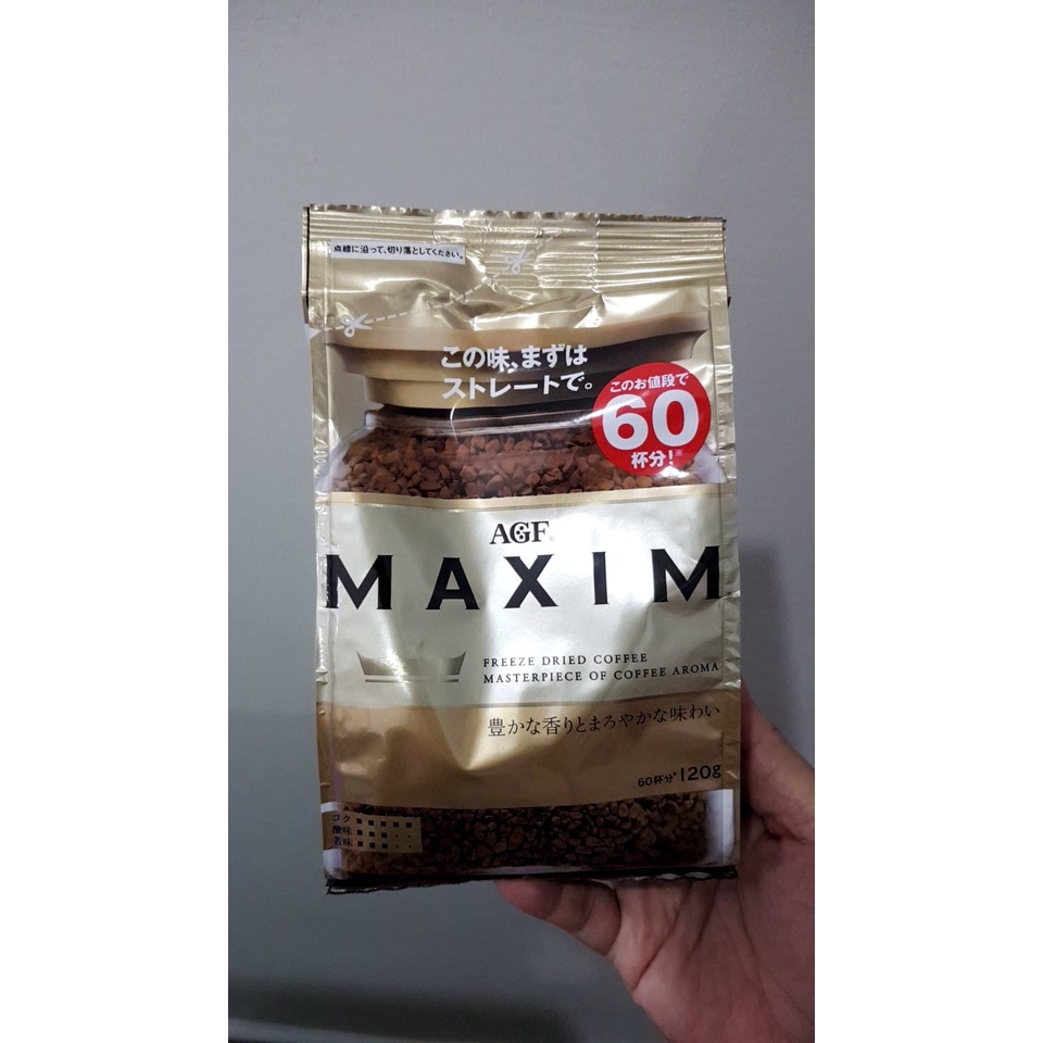 [พร้อมส่ง] AGF Maxim Gold Freeze Dried Coffee กาแฟแม็กซิม ห่อทอง สูตรกลมกล่อม 120 กรัม | Shopee ...
