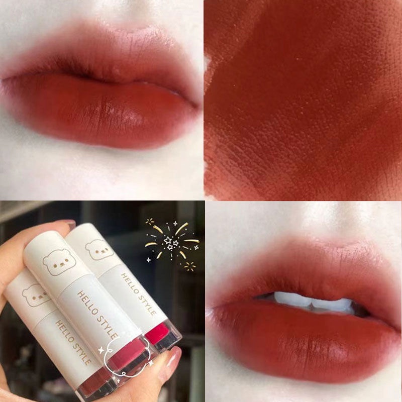 【HELLO STYLE】ลิปเคลือบหมี 3 ชุด ชุดกระจกน้ำ ลิปสติก และ ลิปโคลน จัดส่ง ...