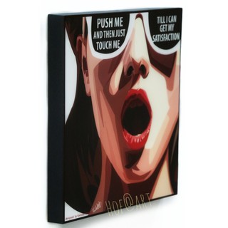 Push Me and then Touch Me รูปภาพ ติด ผนัง pop art Girl การ์ตูน cartoon ...