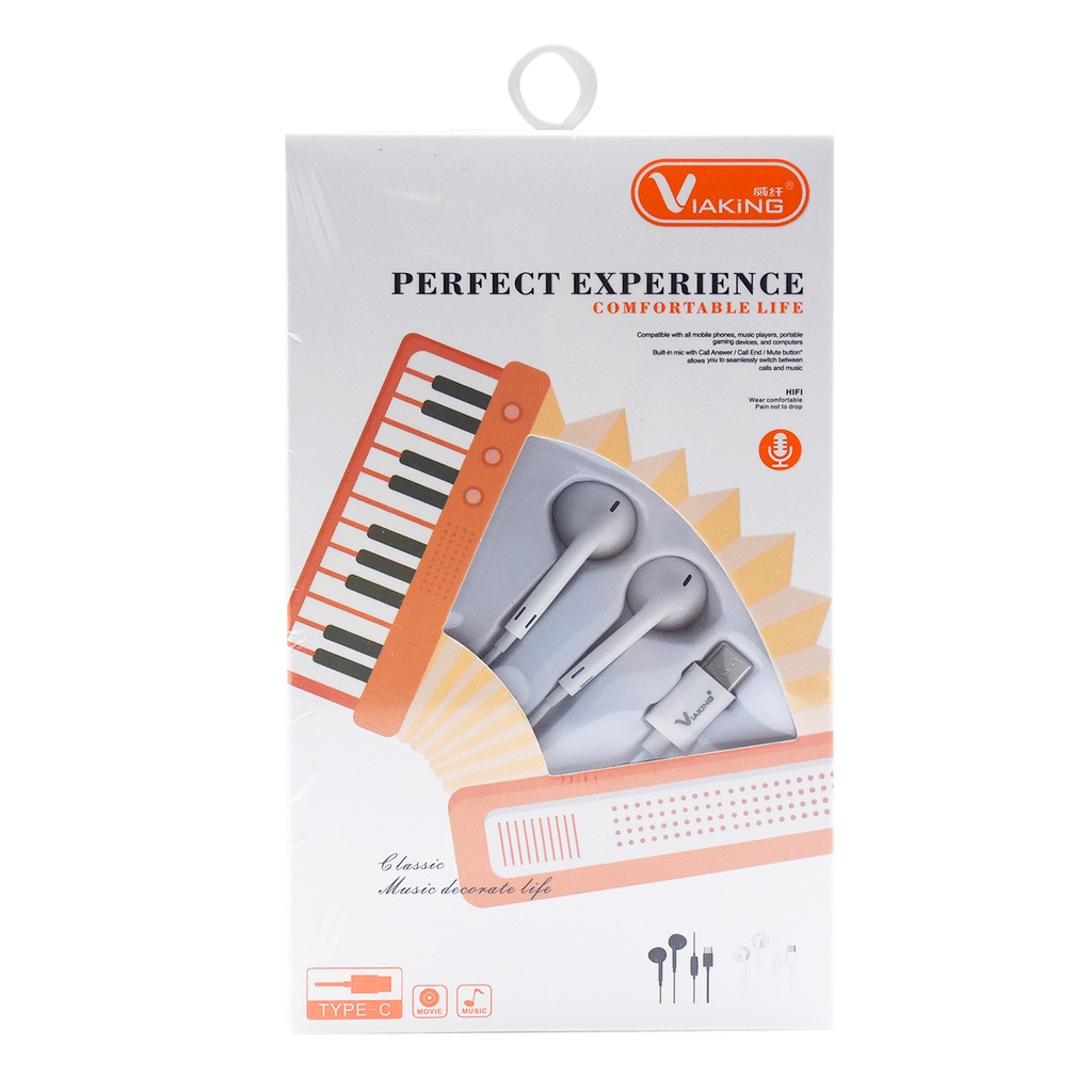 Viaking หูฟังมือถือ แบบแจ็คกลม 3.5มม. และ หูฟัง แบบType C มีไมค์ในตัว ...