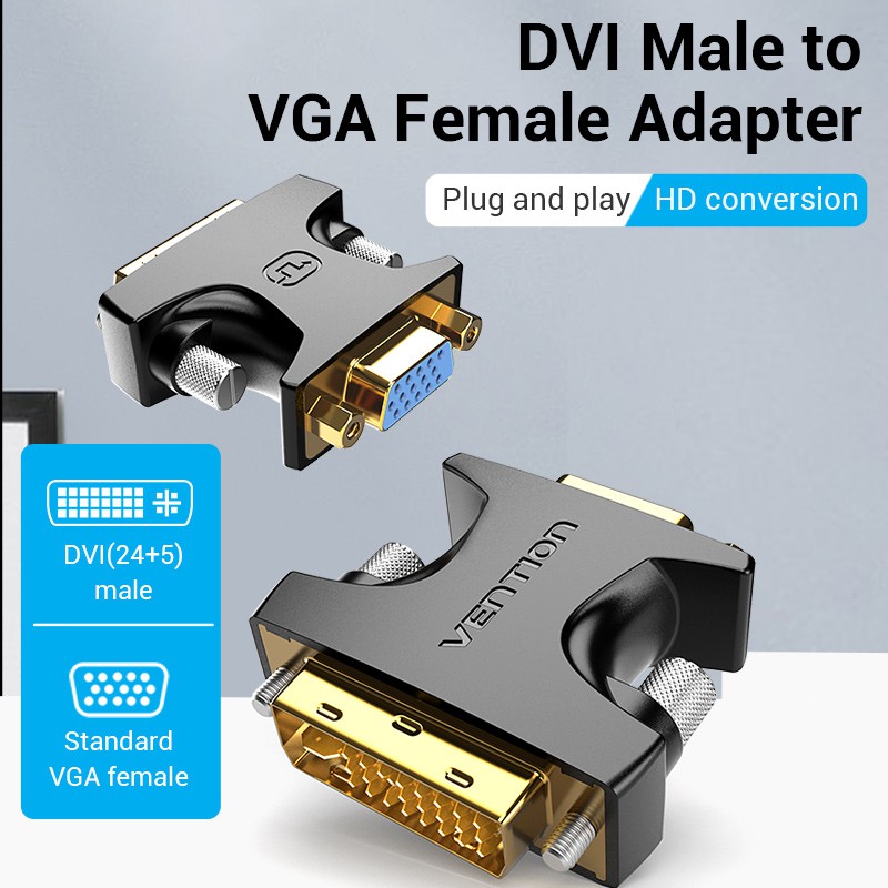 [Shopee Choice] Vention DVI Male to VGA Female Adapter Bidirectional ...