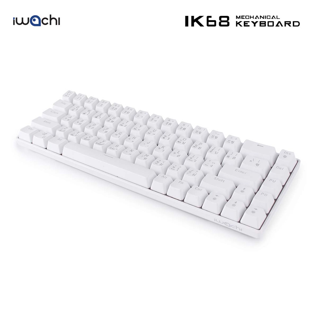 IWACHI คีย์บอร์ด ไร้สาย IK-68 RGB19โหมด Mechanical Keyboard Blue-switch ...