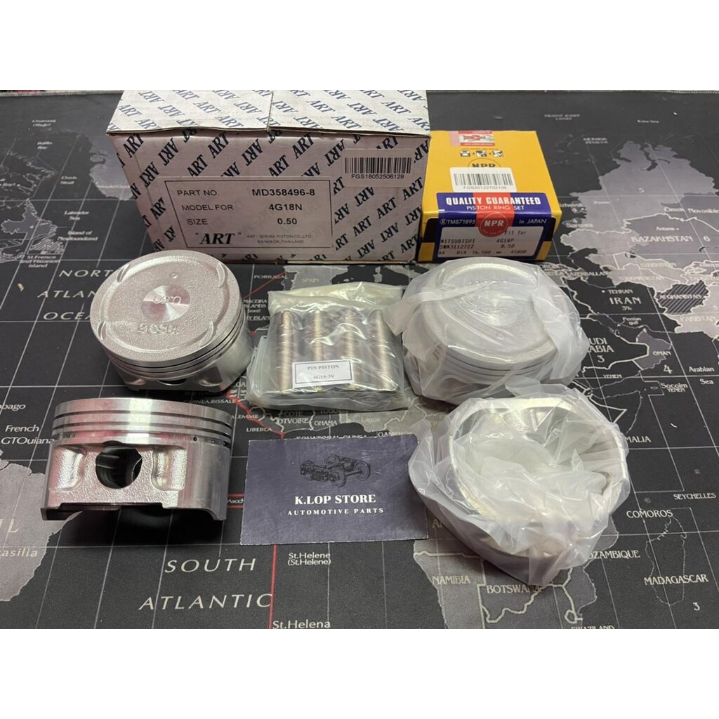 ชุดลูกสูบ ART+สลักพร้อมแหวน 4G18 new CS3A Lancer 1.6 16V (1 ชุด มี 4 ...