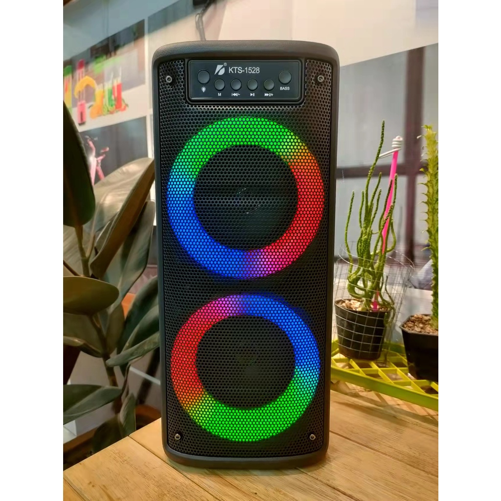 ลำโพงบลูทูธ KTS-1528 ดอก4นิ้ว*2 เสียบไมค์ได้ เสียงดี ปรับไฟ ปรับระดับเสียงได้ ถ่ายจากสินค้าจริง ...