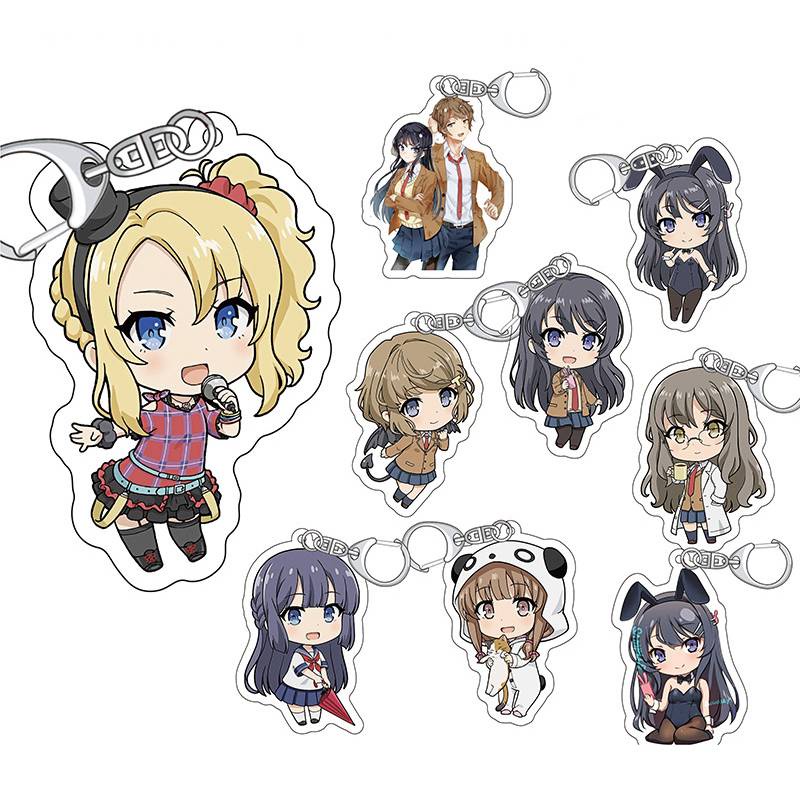 SQ1 อะนิเมะพวงกุญแจ Sakurajima Mai พวงกุญแจอะคริลิคกระเป๋าจี้ Azusagawa ...