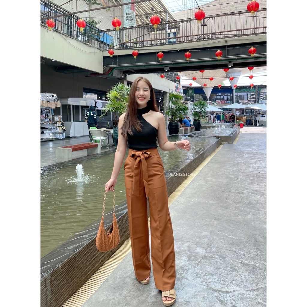 รุ่นขายดีใน FB!! กางเกงขากระบอก รุ่นโบว์หน้า Jeanis.store | Shopee Thailand