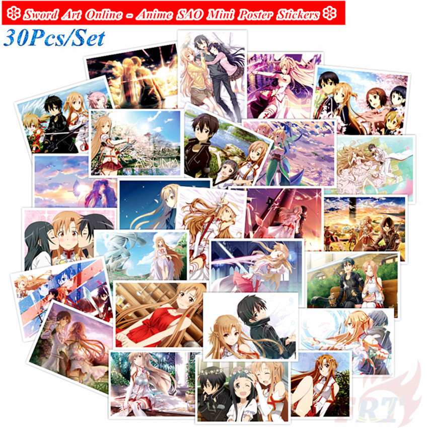 Sword Art Online - Anime SAO Mini Poster สติ๊กเกอร์ 30Pcs/Set ...