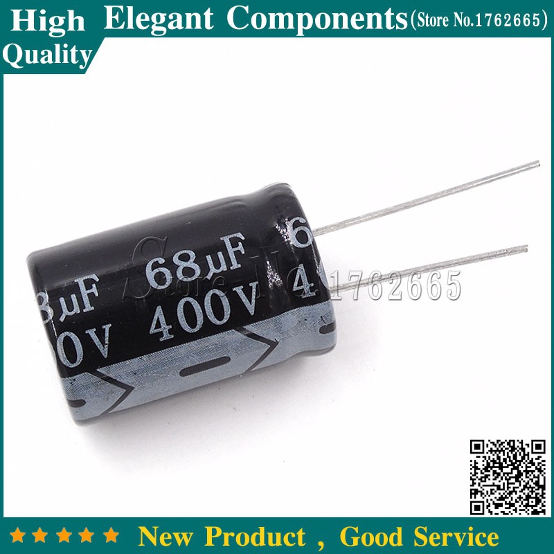 5PCS 400V 68UF 68UF 400V Electrolytic Capacitor Size 16*25MM 400 V / 68 ...