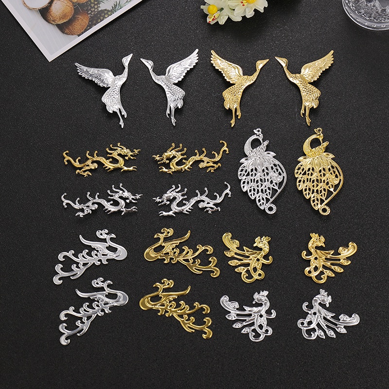 เหล็กเลียนแบบ Cloisonne สไตล์ Phoenix Symmetrical เหล็กแผ่นนกยูงมังกร ...