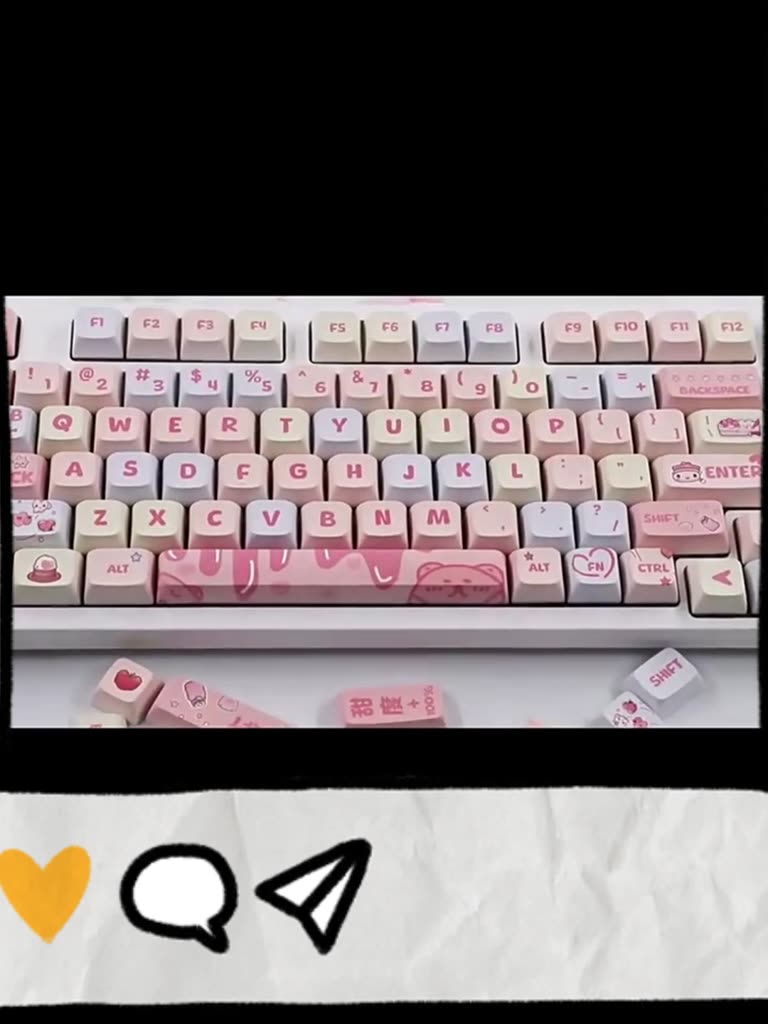 Cute Cream Strawberry keycaps XDA profile Dye-Sublimation PBT keycap ...