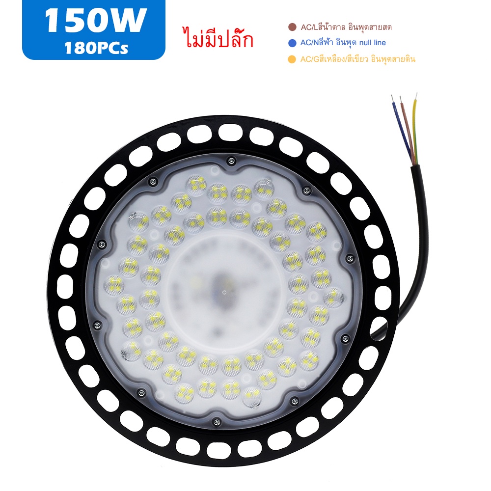 โคมไฟอุตสาหกรรม LED 100W/150W/200W หลอดไฟ LED กันน้ำ ไฟปลูก ใช้ในโกดัง ...