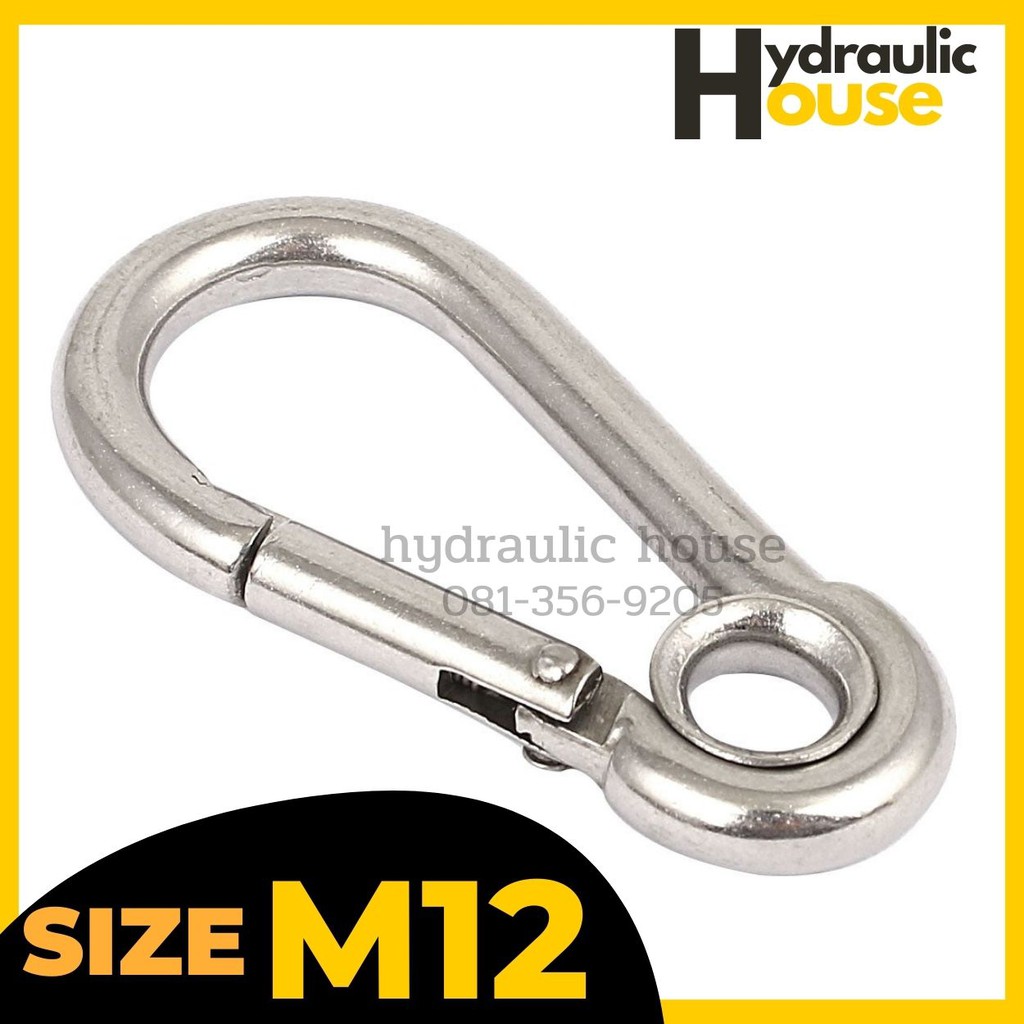สแนปลิงค์รุ่นมีห่วงสแตนเลส 304 M12 Eyelet Carabiners | Shopee Thailand