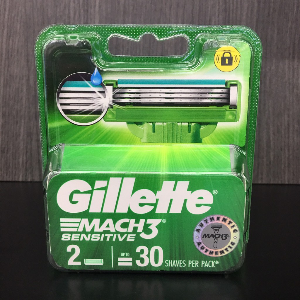 Gillette Mach 3 Sensitive (2-4 ชิ้น/แพ็ค)ยิลเล็ตต์ มัคทรี เซนซิทีฟ ใบ ...