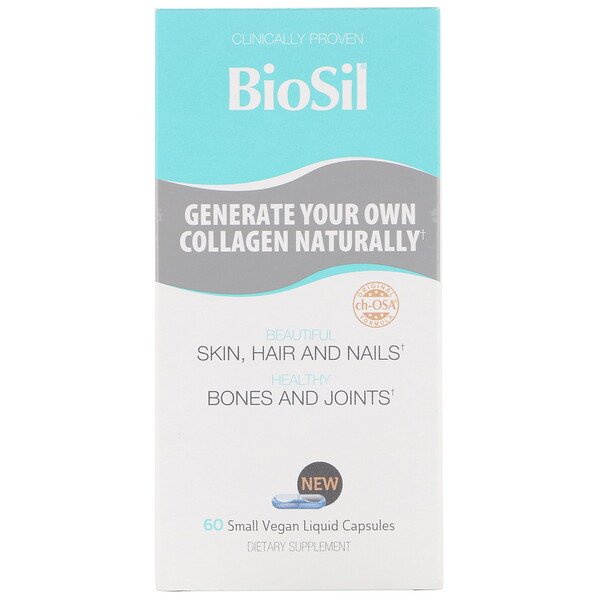 BioSil by Natural Factors, Advanced Collagen Generator, 60 Small Vegan Liquid Capsules คอลลาเจน ...