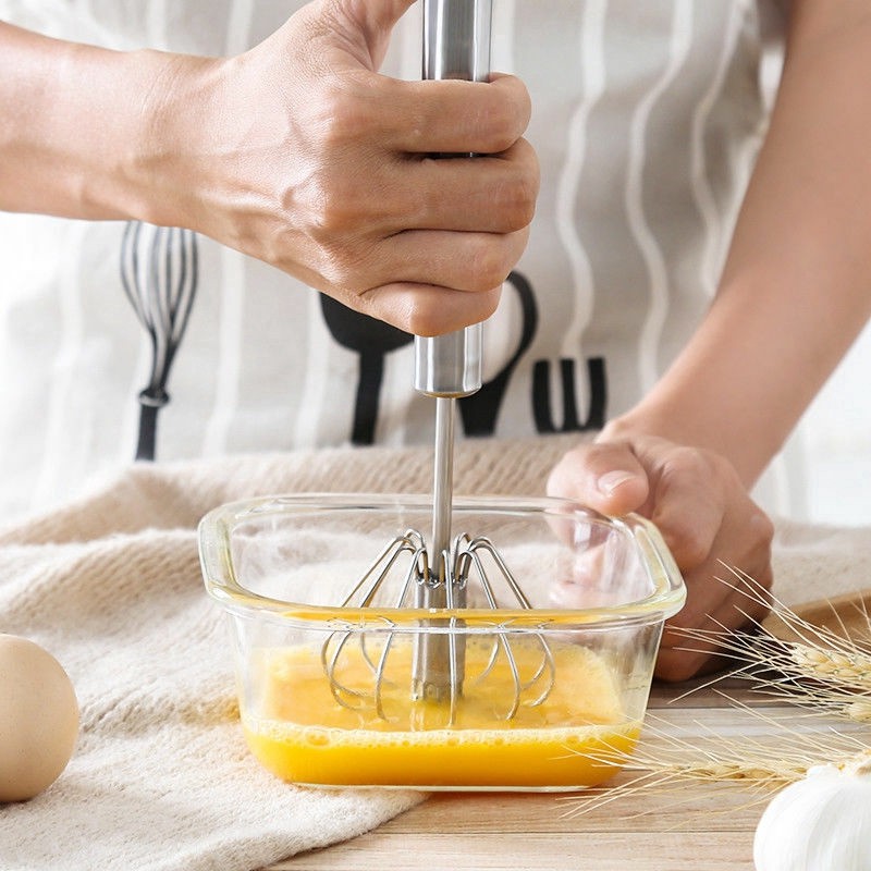 1PC Push Rotation Auto Hand Whisk Mixer เครื่องตีไข่ครีม Frother ...