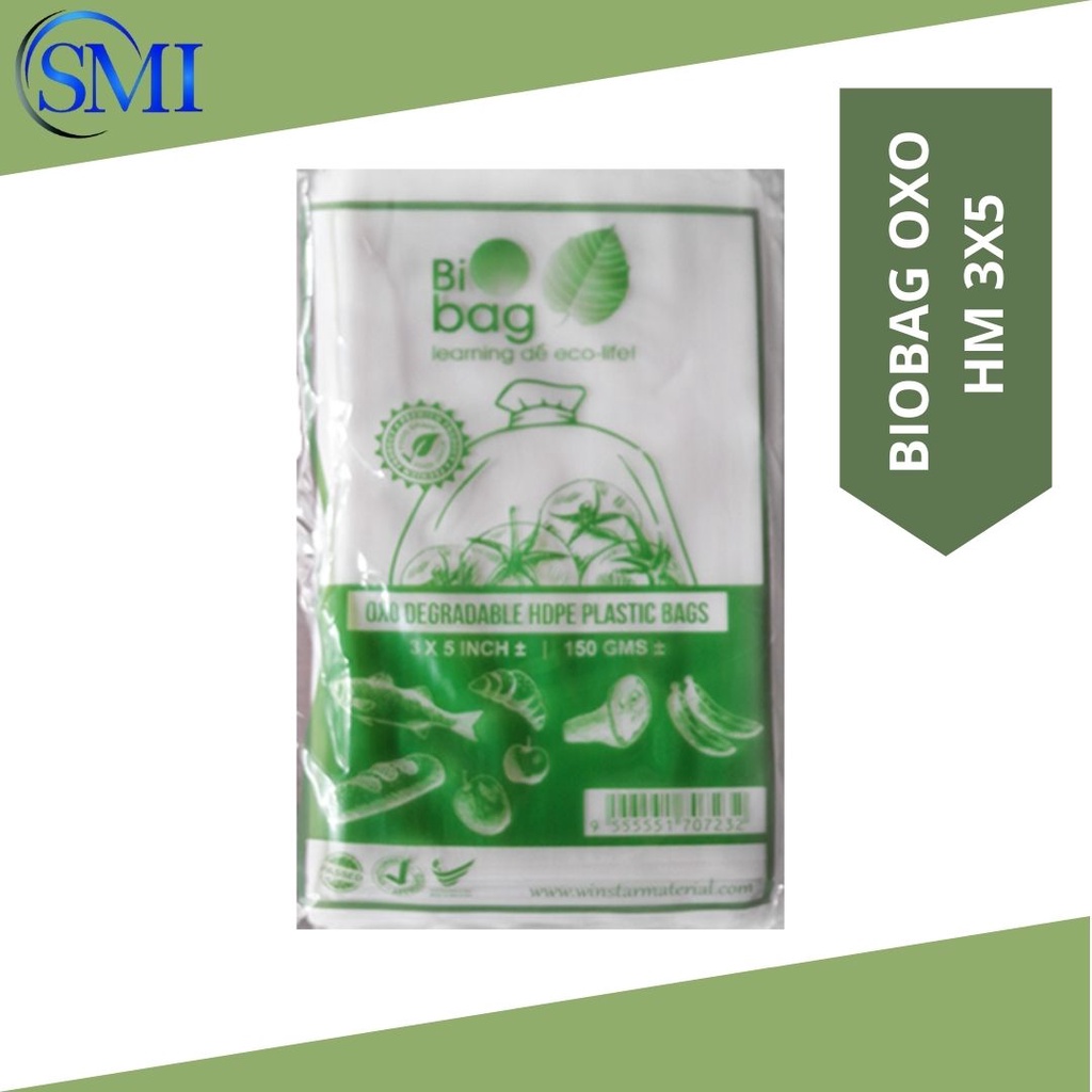 Biobag 3 นิ้ว X 5 นิ้ว 150 กรัม HM HDPE โปร่งใส บรรจุภัณฑ์อาหาร แบบใส ...
