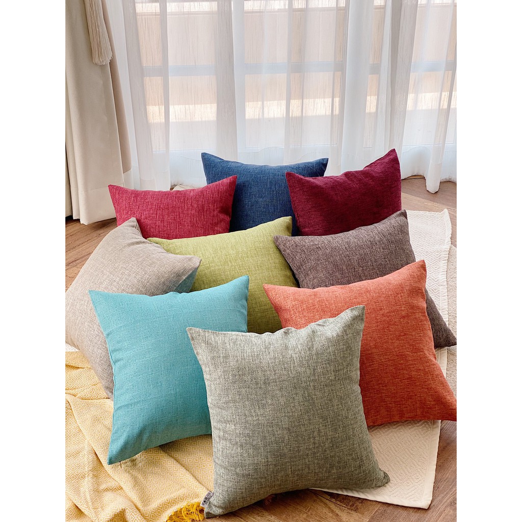 PUSANI - หมอนอิงสีพื้น ผ้าหนา ขนาด 45x45 cm 9 สี พร้อมไส้หมอน | Shopee ...