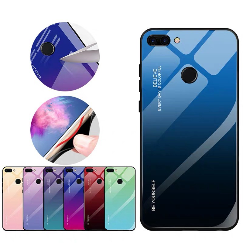 Case Huawei Y7Pro 2018 เคสหัวเว่ย เคสกระจกสองสีเงาไล่สี ขอบนิ่มกัน ...