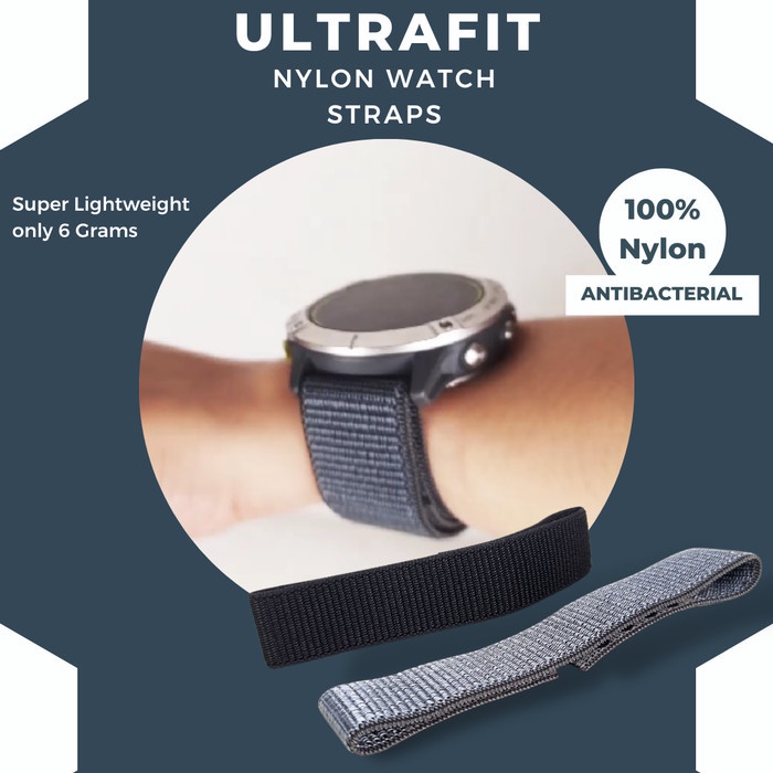 สายรัด Antibiotic Ultrafit Nylon Singletrek1 สําหรับ Garmin Grey ...