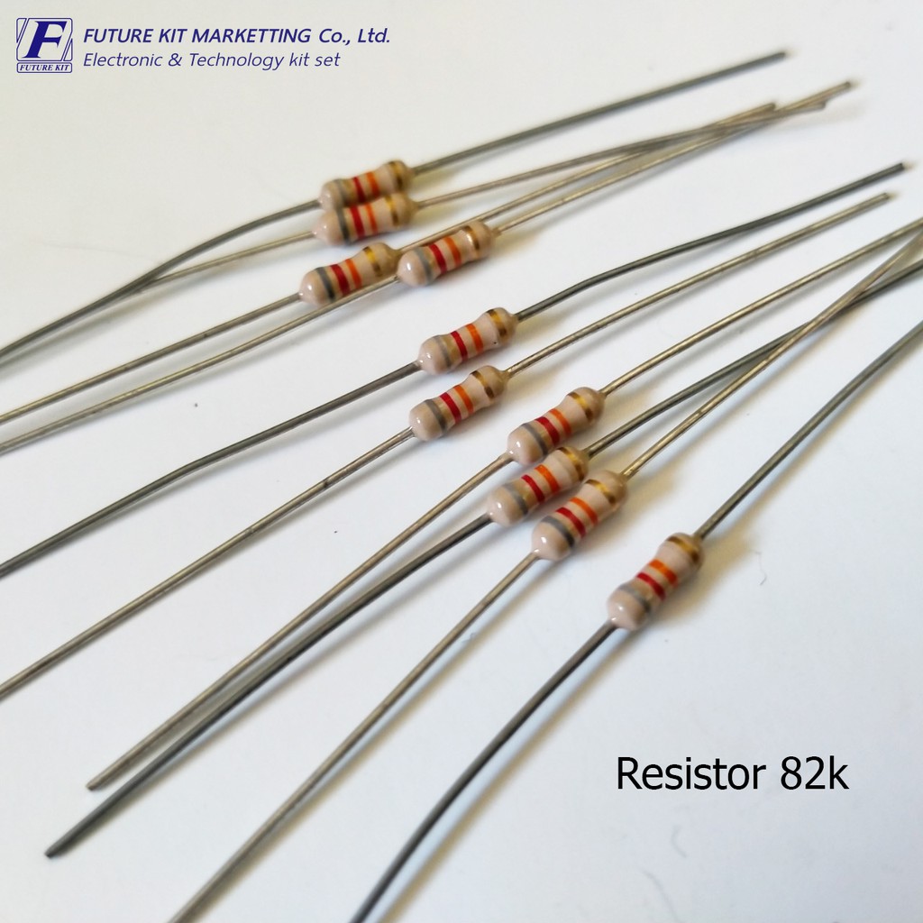 ตัวต้านทาน (Resistor) ขนาด 82 กิโลโอห์ม (82k) 20ตัว/แพ็ค | Shopee Thailand