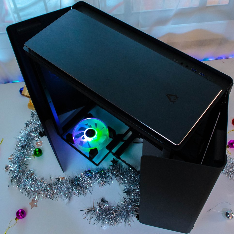 AZZA Case 808 Black Aluminum RGB ATX Mid Tower mod (เคสเปล่า แถมพัดลม argb) | Shopee Thailand