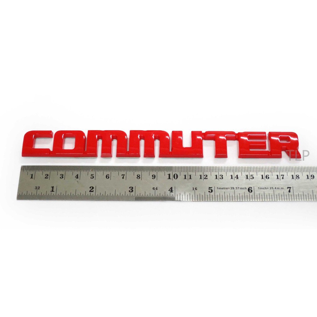 (1ชิ้น) COMMUTER LOGO แผ่นป้ายรถตู้ สีแดง สำหรับรถโตโยต้า ไฮเอช Toyota ...