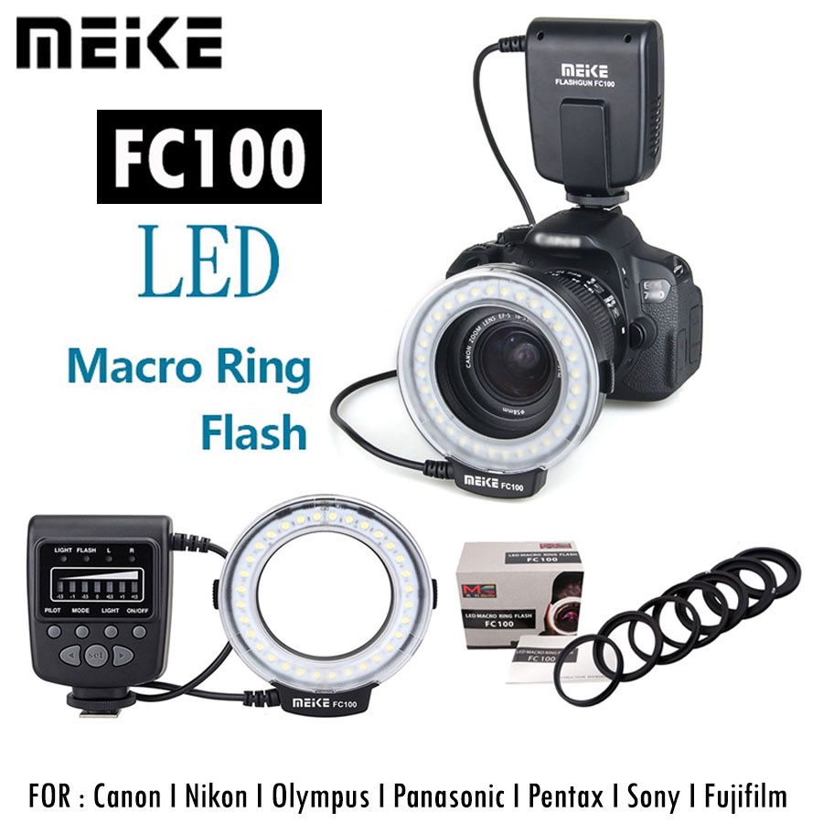 Meike FC-100 ไฟฉายวงแหวนมาโคร LED Macro Ring Flash สำหรับกล้อง DSLR และ ...