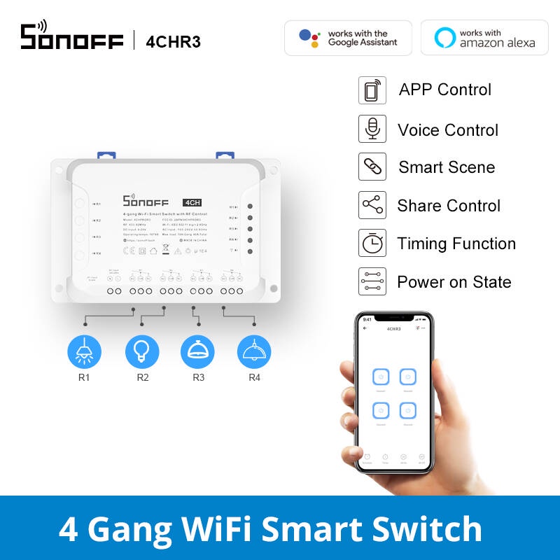 Sonoff 4CH R2 Wireless Smart Switch | Shopee Thailand