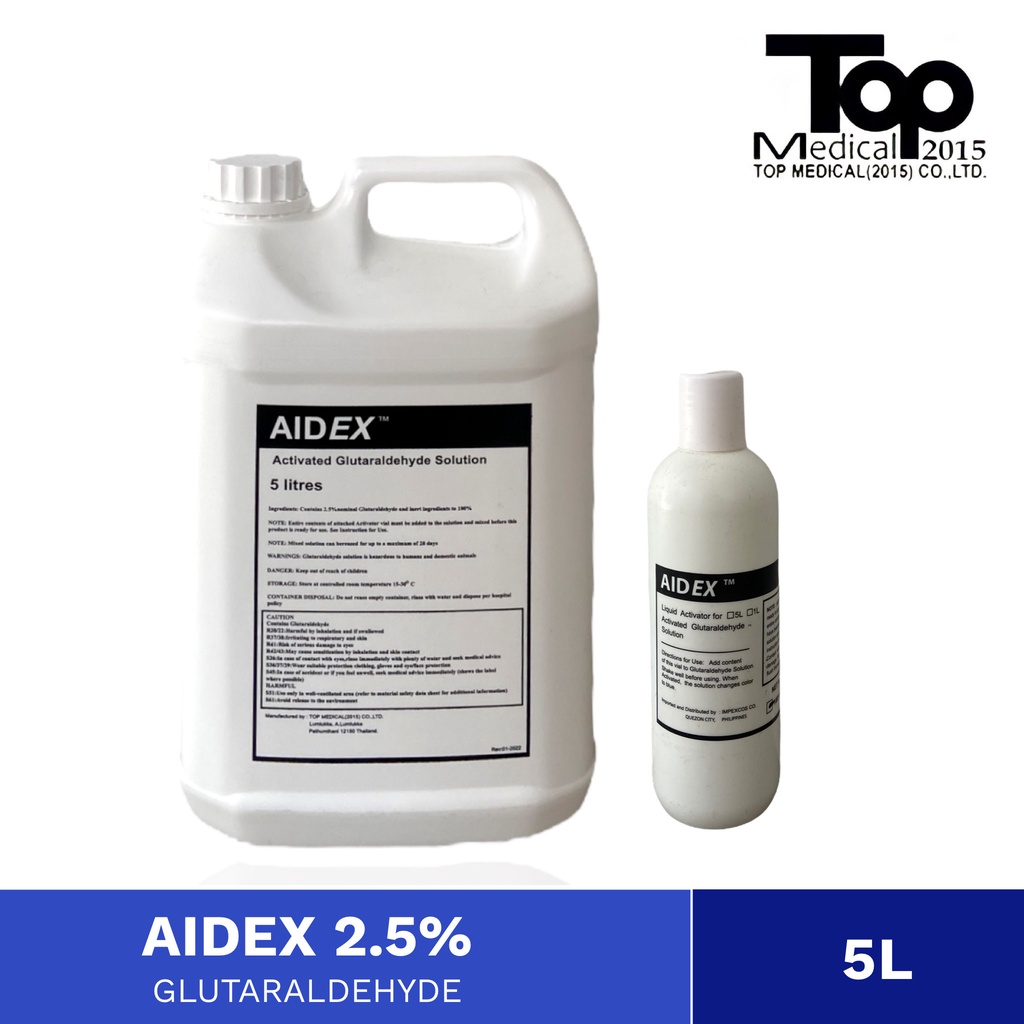 AIDEX 2.5% Glutaraldehyde Solution 5L with Activator | Shopee Thailand