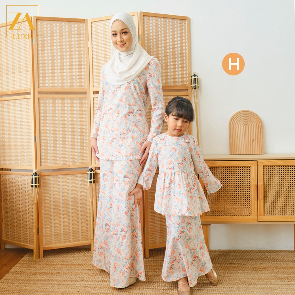 Zoe ARISSA BAJU Kurung SEDONDON IBU ANAK Kurung ดอกไม ้ ออกแบบ Kurung Moden RAYA HAJI 2024 ...