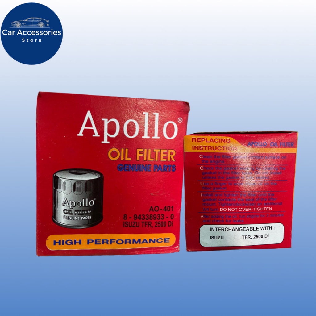ไส้กรองน้ำมันเครื่อง Apollo oil filter ใส่ได้กับ ISUZU TFR,2500 Di ...