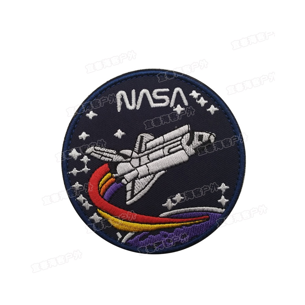 แผ่นแพทช์ ปักลายธงชาติกองทัพ NASA Iron On/Sew On Space Hook loop ...