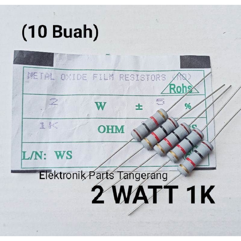 (10 ชิ้น) ตัวต้านทาน 2WATT 1K OHM 5% RESISTOR 2WATT 1K OHM RESISTOR 2W 1K OHM RESISTOR 2W 1K OHM ...