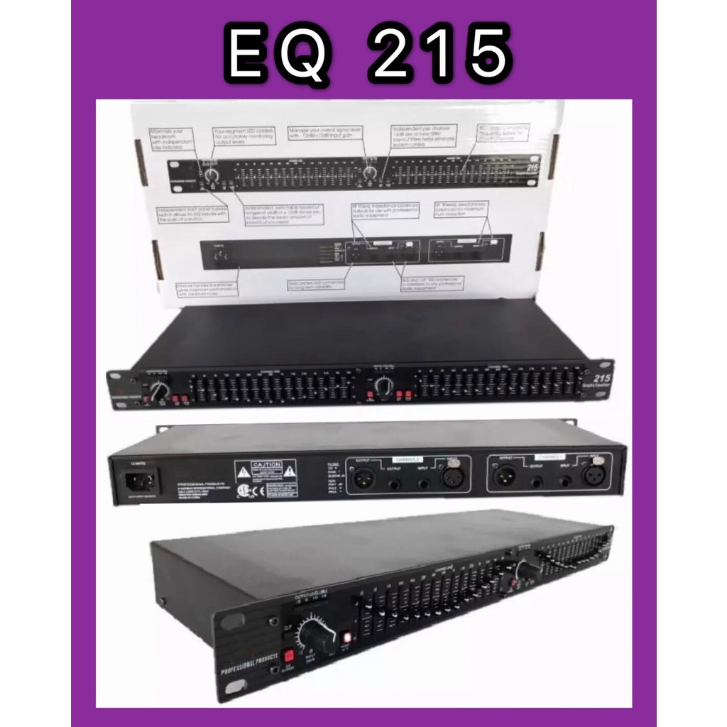 EQ-215 Dual Channel 15-Band Equalizer 1U Rack Mount - intlLXJ YCH 215 | Shopee Thailand