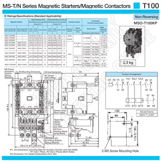 Mitsubishi แมกเนติก พร้อมโอเวอร์โหลด MSO-T100 Coil 220V ขนาด 82A ...