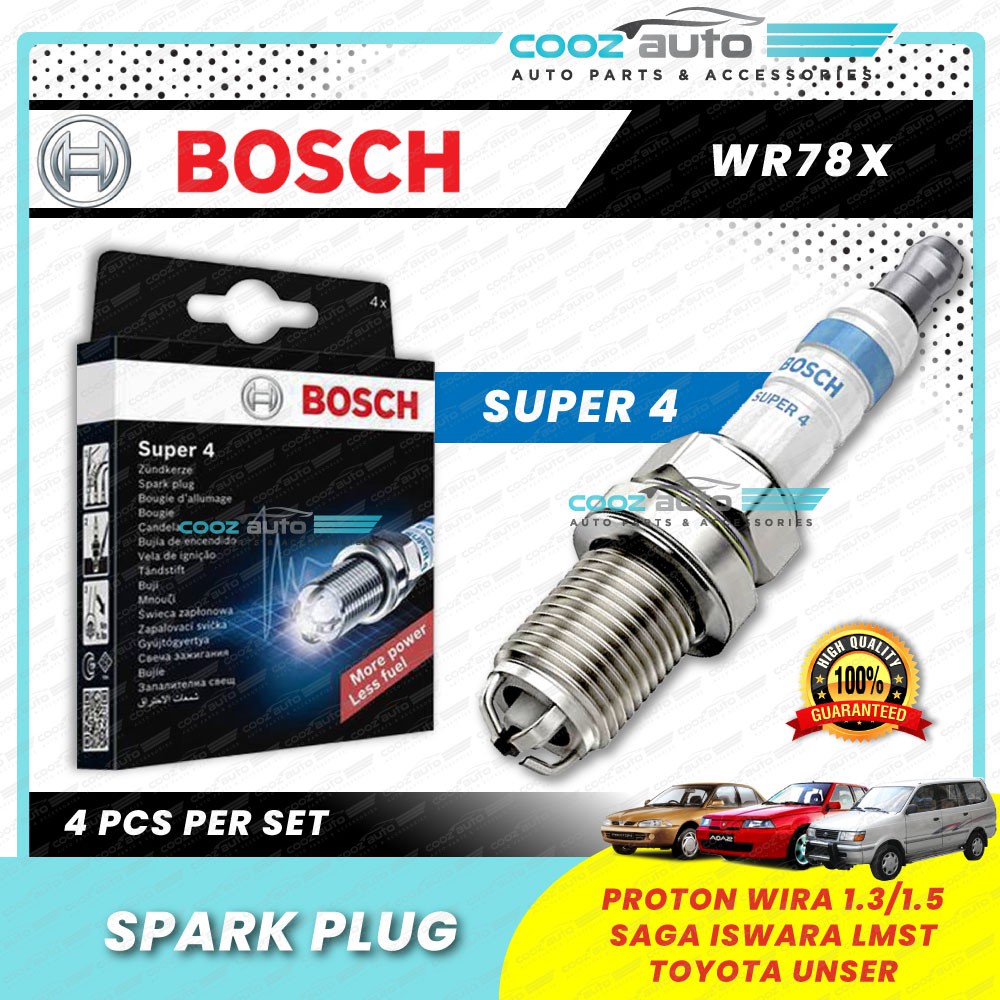 Proton Saga Iswara LMST Wira 1.3 Wira 1.5 Toyota Unser Bosch Spark Plug ...