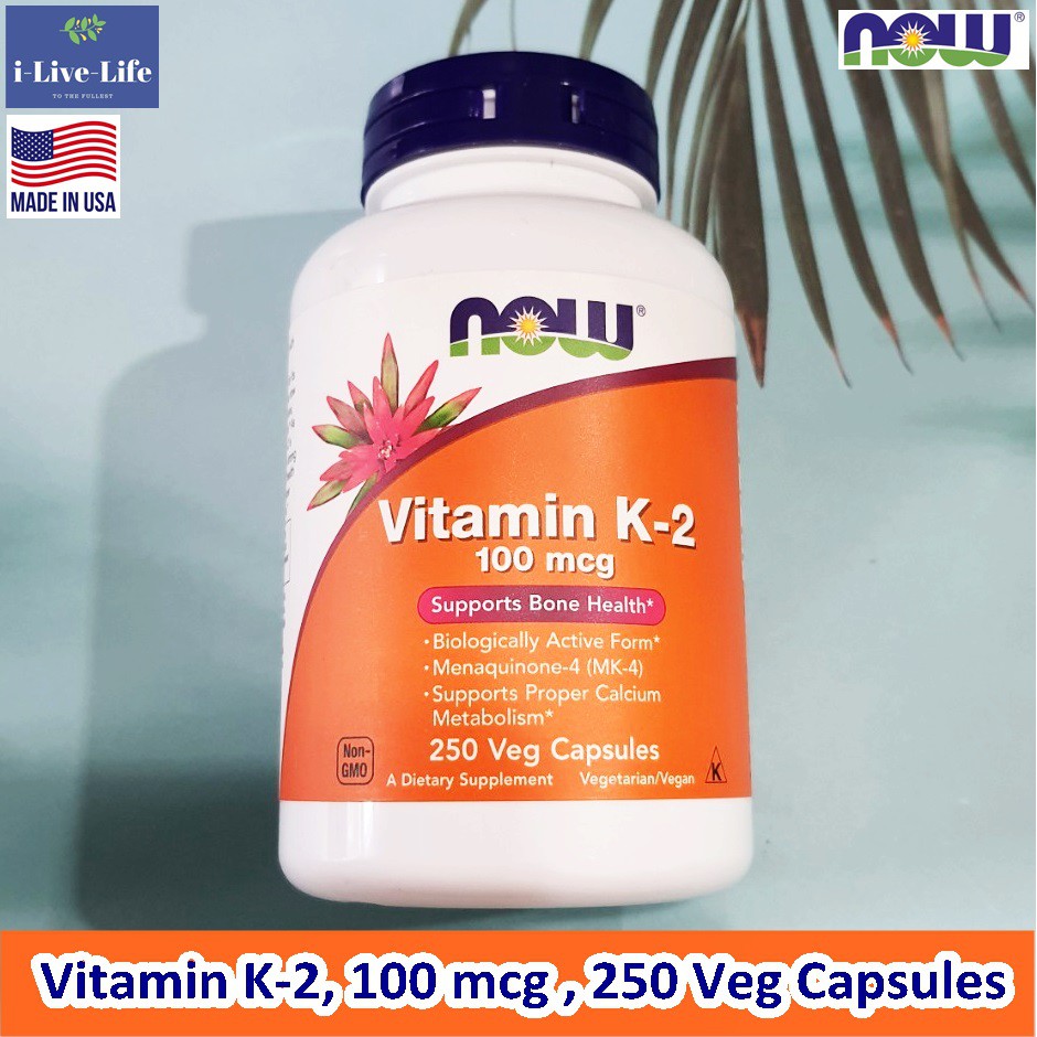 วิตามินเคสอง Vitamin K-2, 100 mcg 250 Veg Capsules (Now Foods) Vitamin K2 (MK-4) | Shopee Thailand