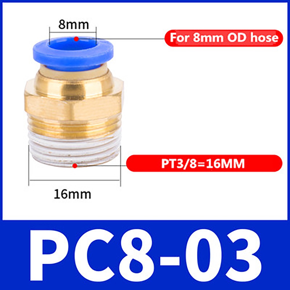 ข้อต่อท่อนิวเมติก ทองแดง PC8-02 6 มม. | Shopee Thailand