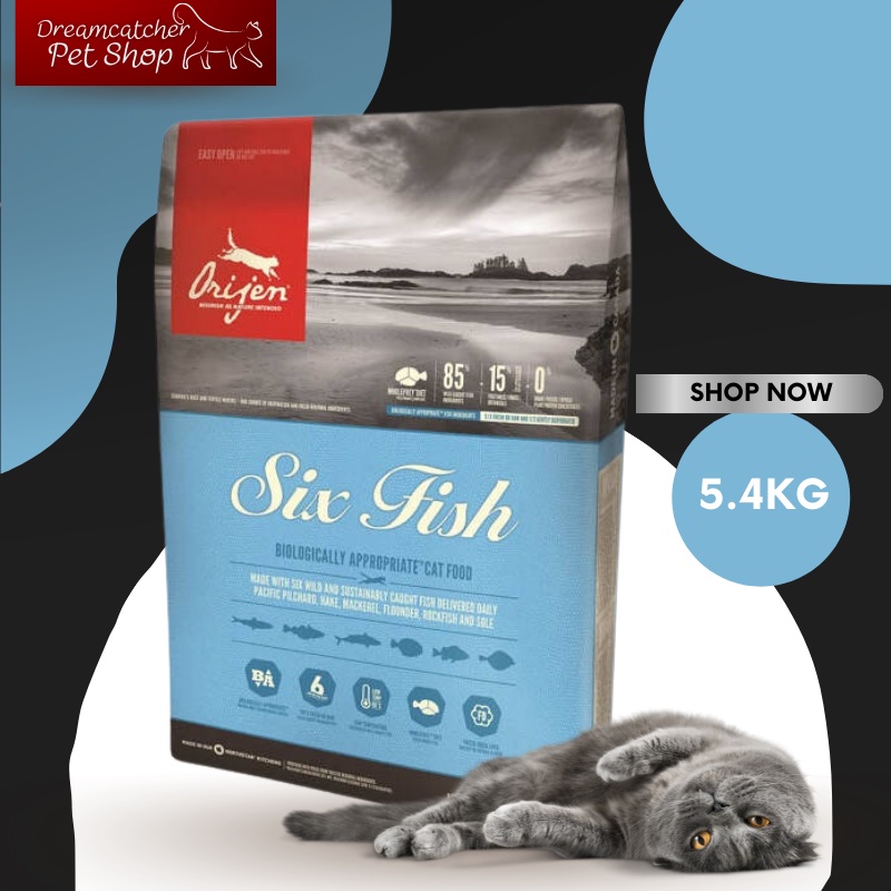 Orijen Six Fish ออริเจน สูตรปลา 6 ชนิด แมวอายุ 1-6 ปี 5.4 kg. | Shopee ...