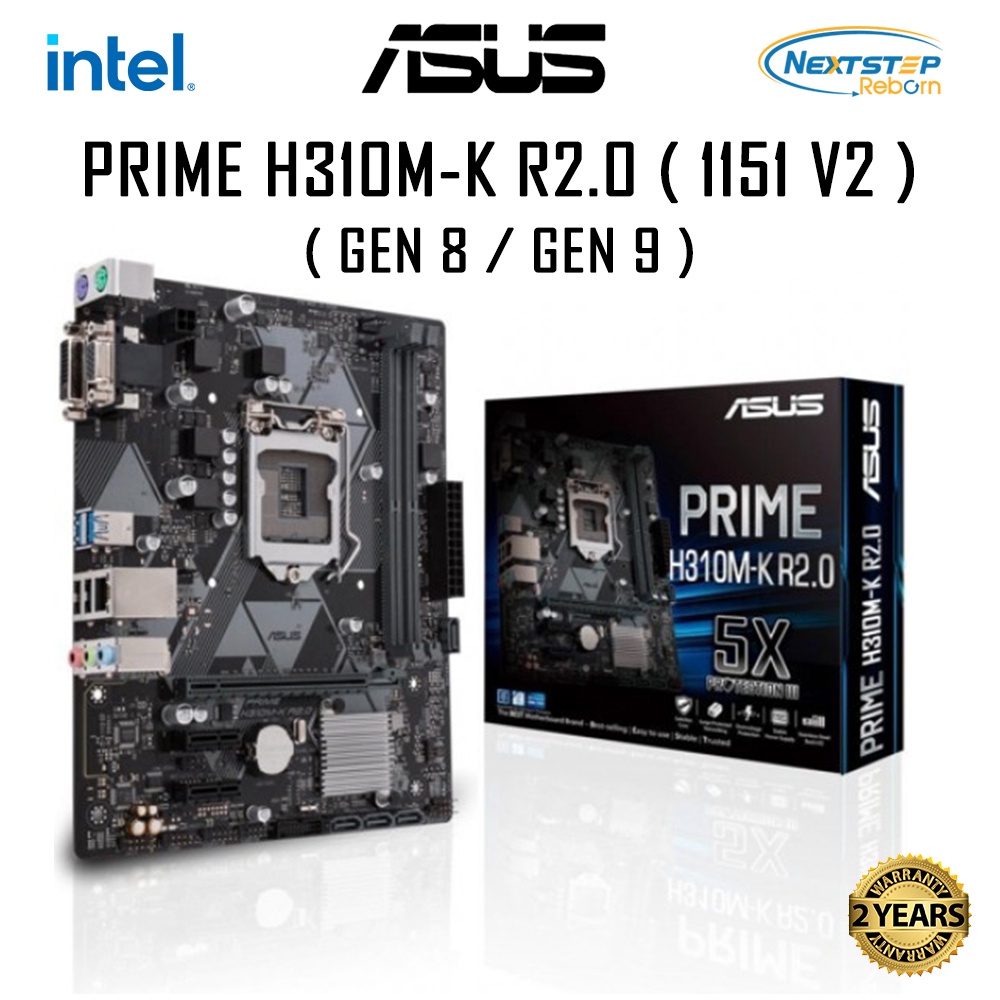 ASUS PRIME H310 M K R2.0 (1151V2) Supports Gen 8 / GEN 9 ( สินค้ามือ1 ...