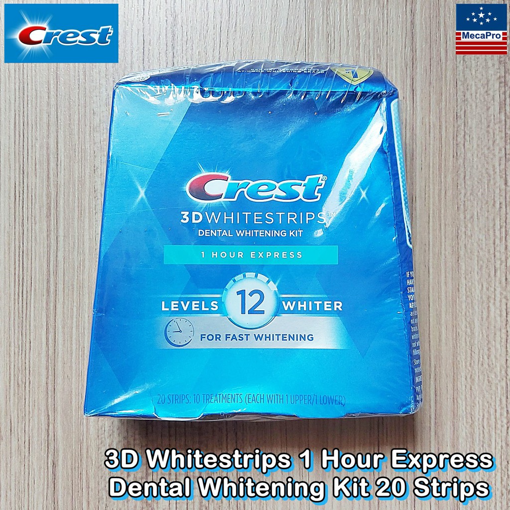 Crest® 3D Whitestrips 1 Hour Levels 12 Whiter แผ่นฟอกฟันขาว | Shopee ...