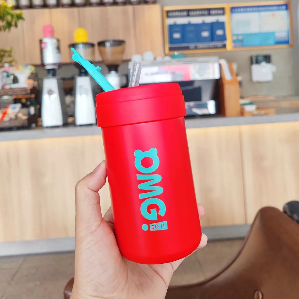 แก้วขนาด340ML /420ML เก็บความร้อน-เย็น สแตนเลส316 มียางรองก้นแก้ว หลอดเด้งในตัว | Shopee Thailand