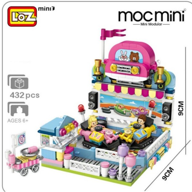 ตัวต่อ LOZ 1728 Amusement Park Bumper Cars Dodgem Mini Blocks Diamond ...