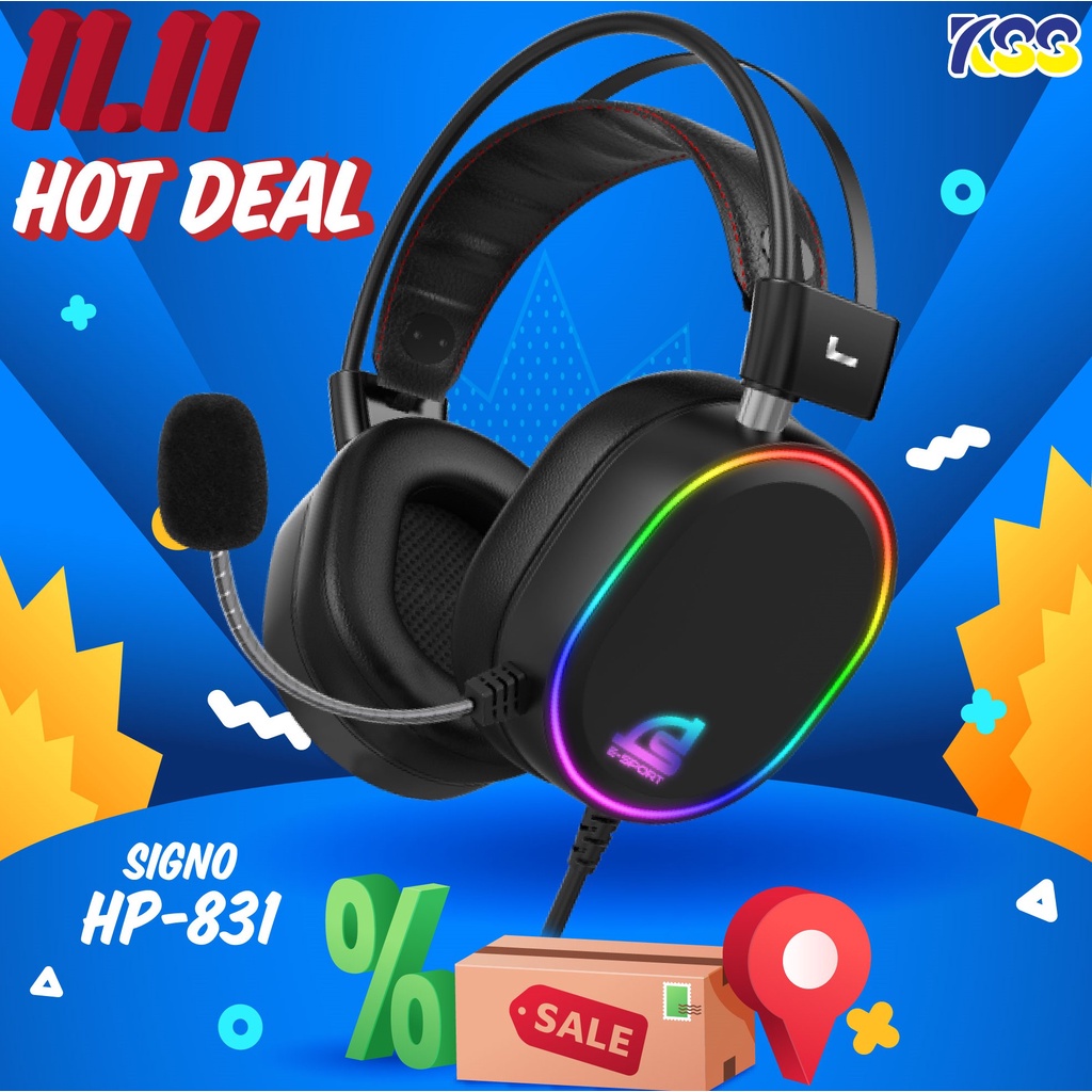 💕💕SIGNO E-Sport 7.1 Surround Sound Gaming Headphone รุ่น ELECTRA HP-831 ...